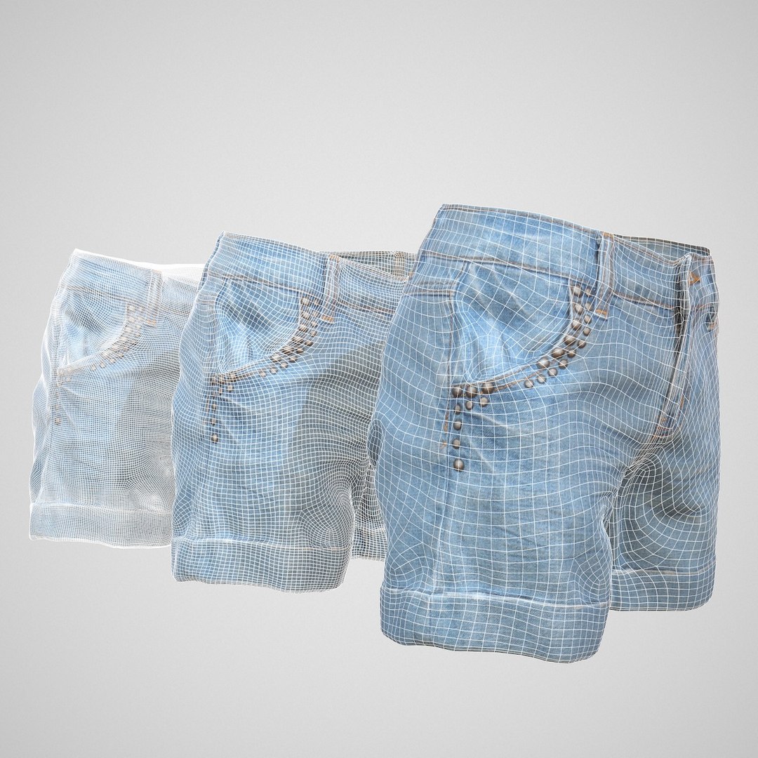 3d Realistic Jeans Shorts