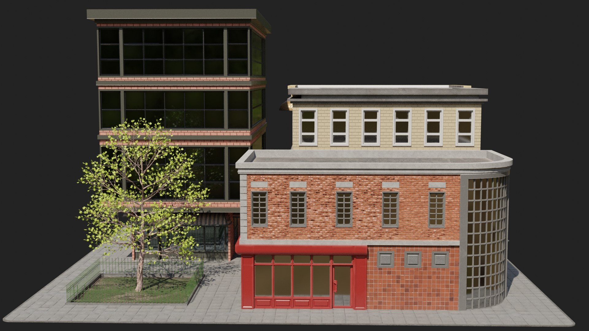 City Block 01 Model - TurboSquid 1901272