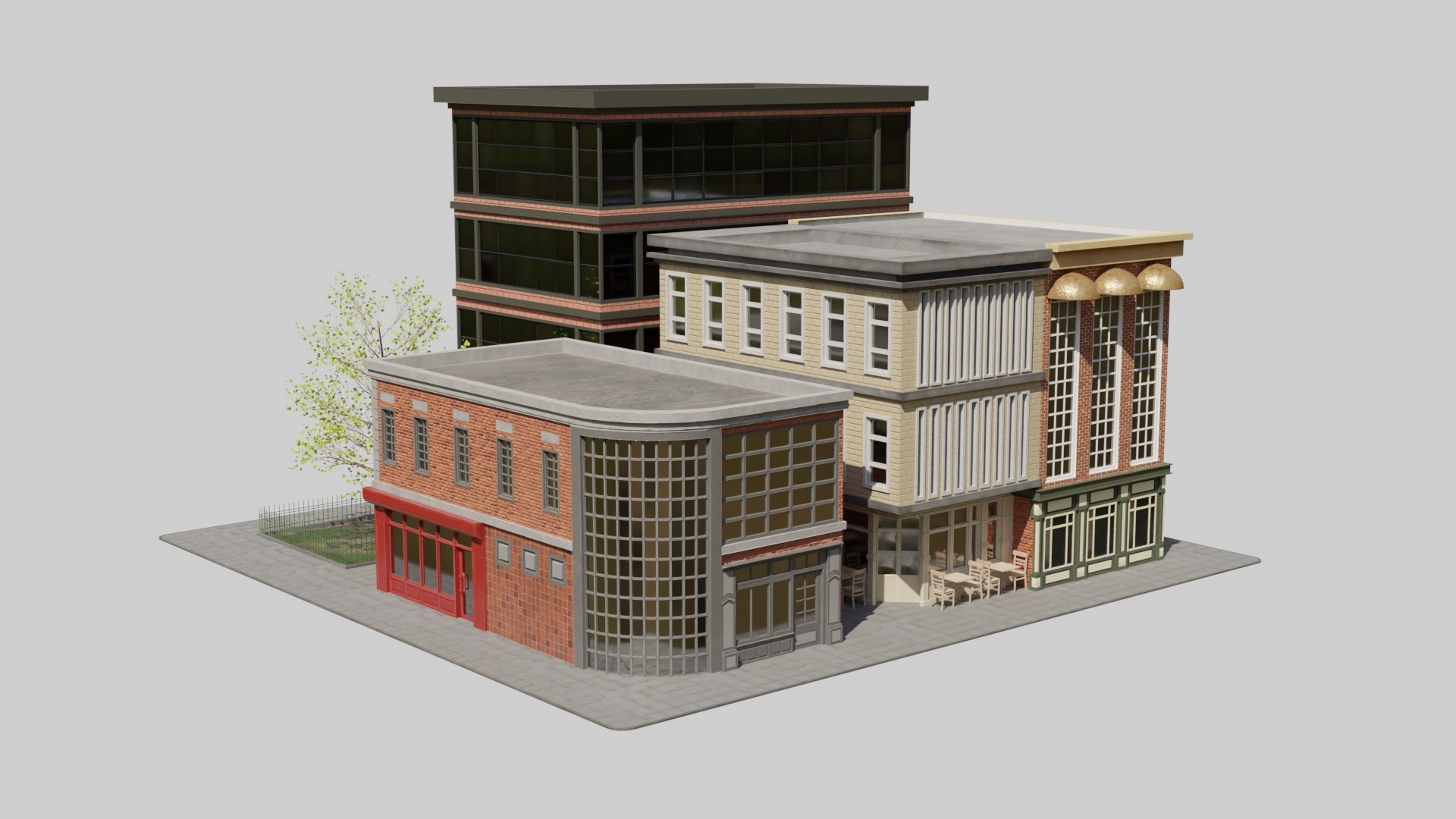 City Block 01 Model - TurboSquid 1901272
