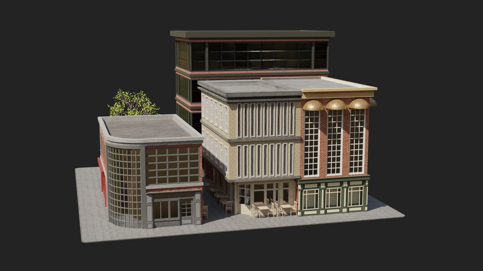 City Block 01 Model - TurboSquid 1901272