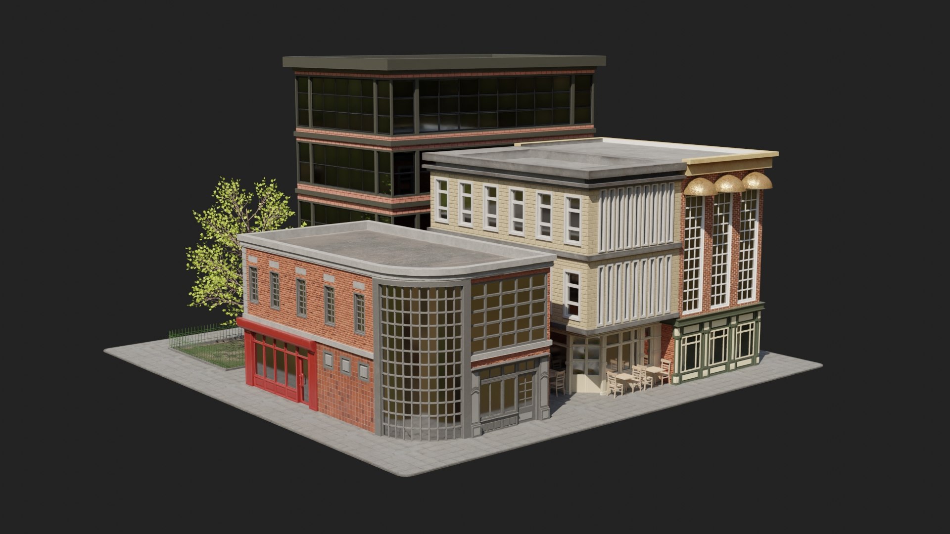 City Block 01 Model - TurboSquid 1901272