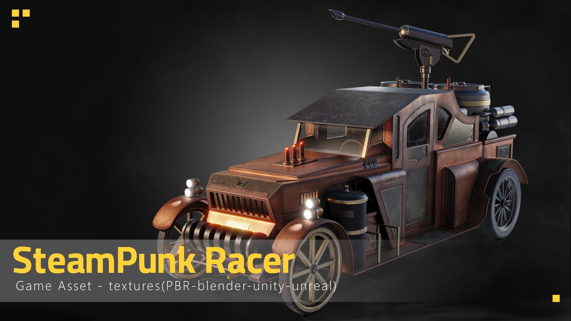 3D SteamPunk Racer Model - TurboSquid 2171583