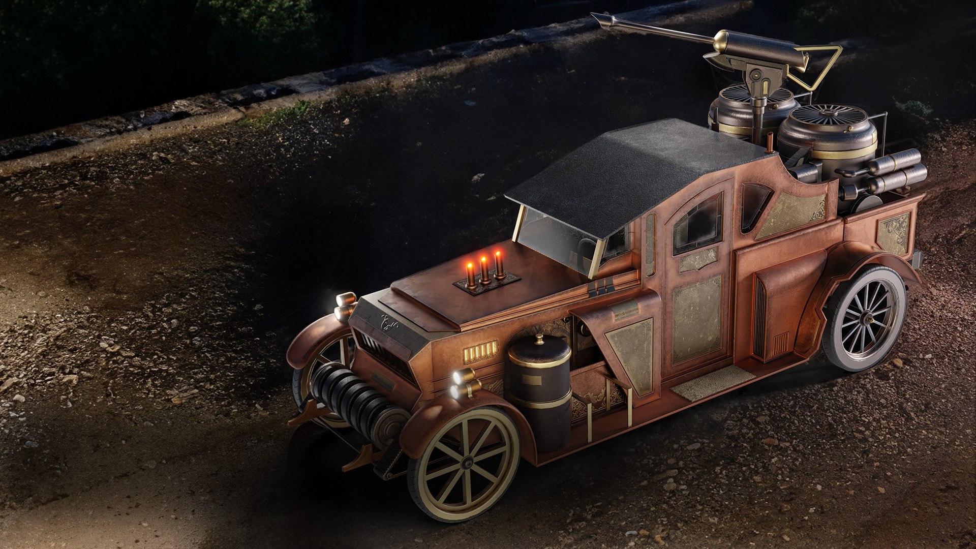 3D SteamPunk Racer Model - TurboSquid 2171583