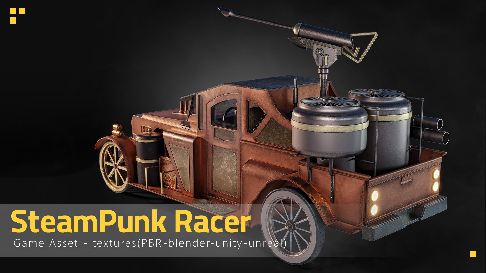 3D SteamPunk Racer Model - TurboSquid 2171583