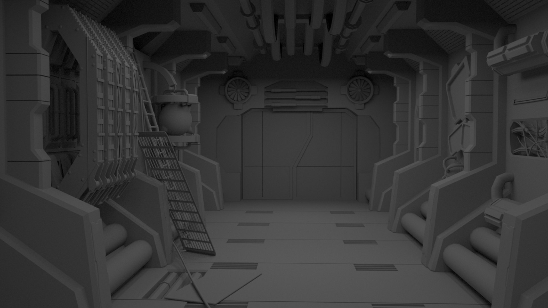 Sci Fi Hallway 3D - TurboSquid 1307264