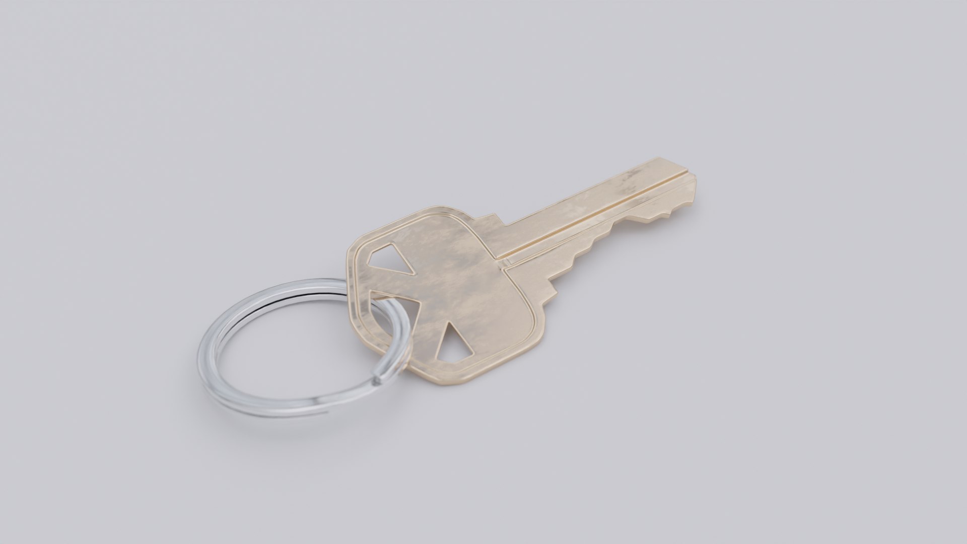 House Key With Keychain Ring 3D Model - TurboSquid 1958724