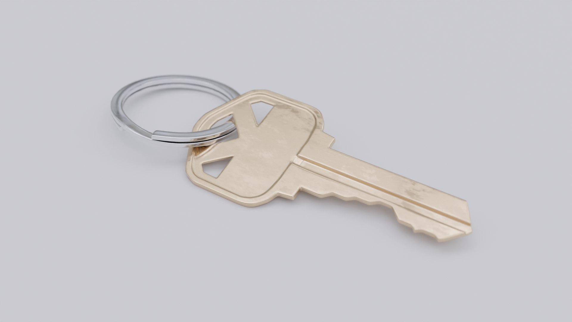 House Key With Keychain Ring 3D Model - TurboSquid 1958724
