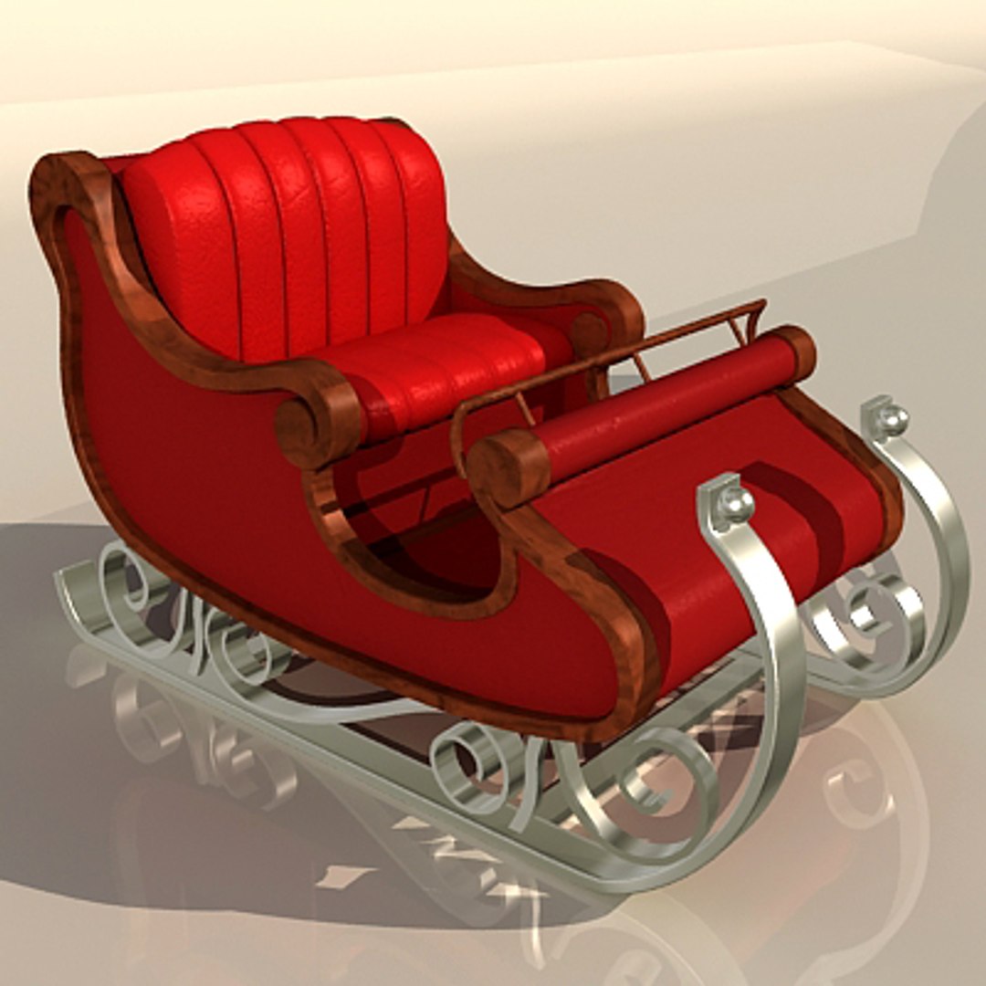 3d sleigh santa claus model