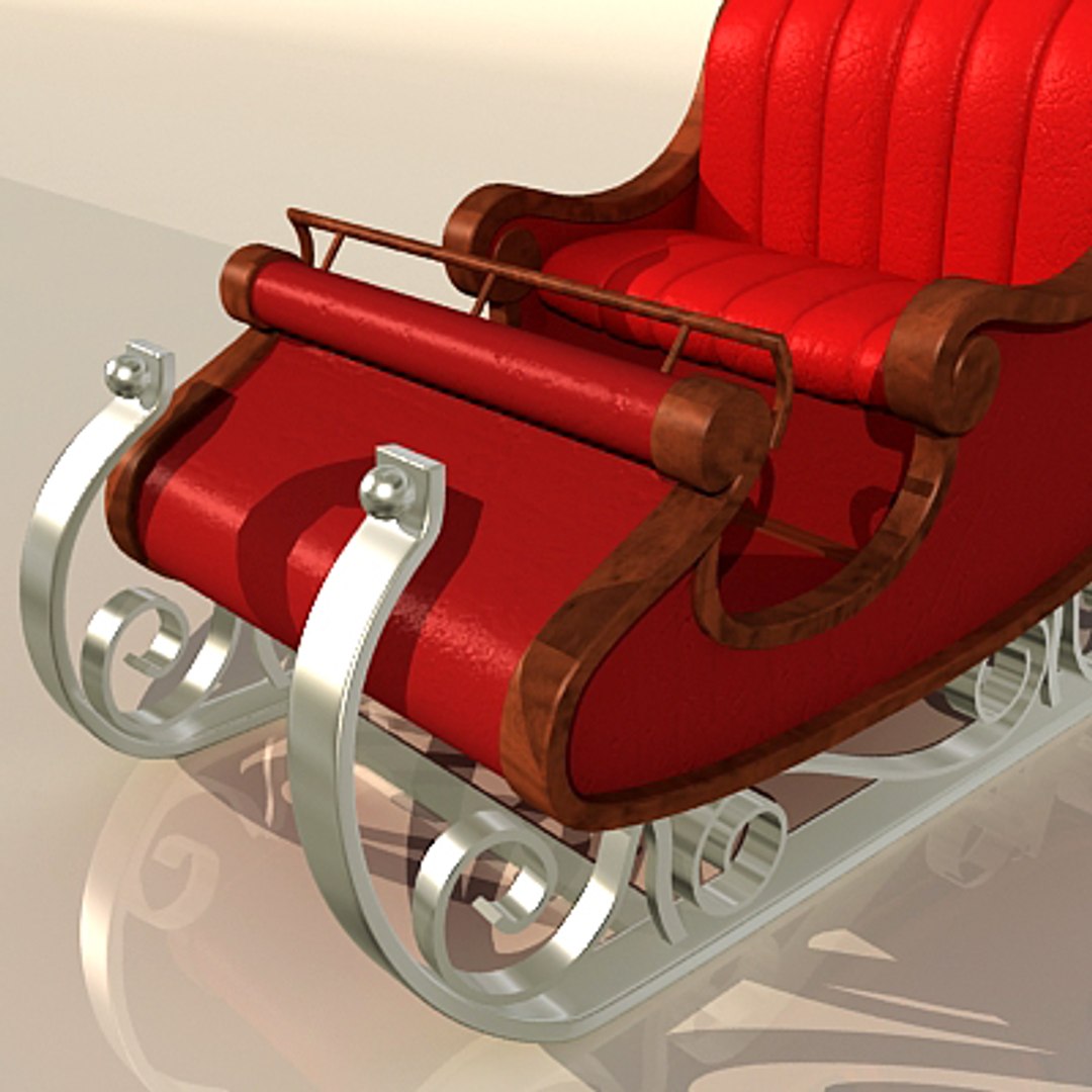 3d sleigh santa claus model
