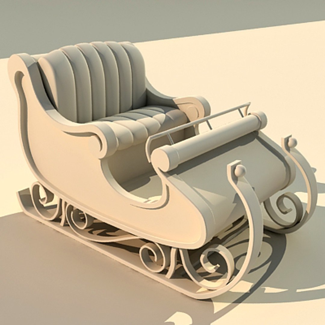 3d sleigh santa claus model