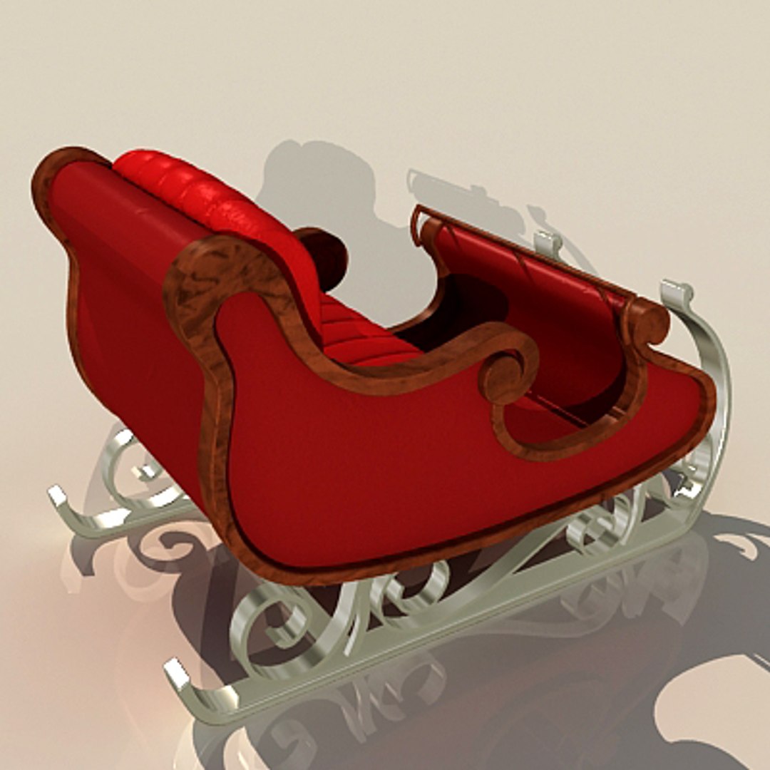 3d sleigh santa claus model