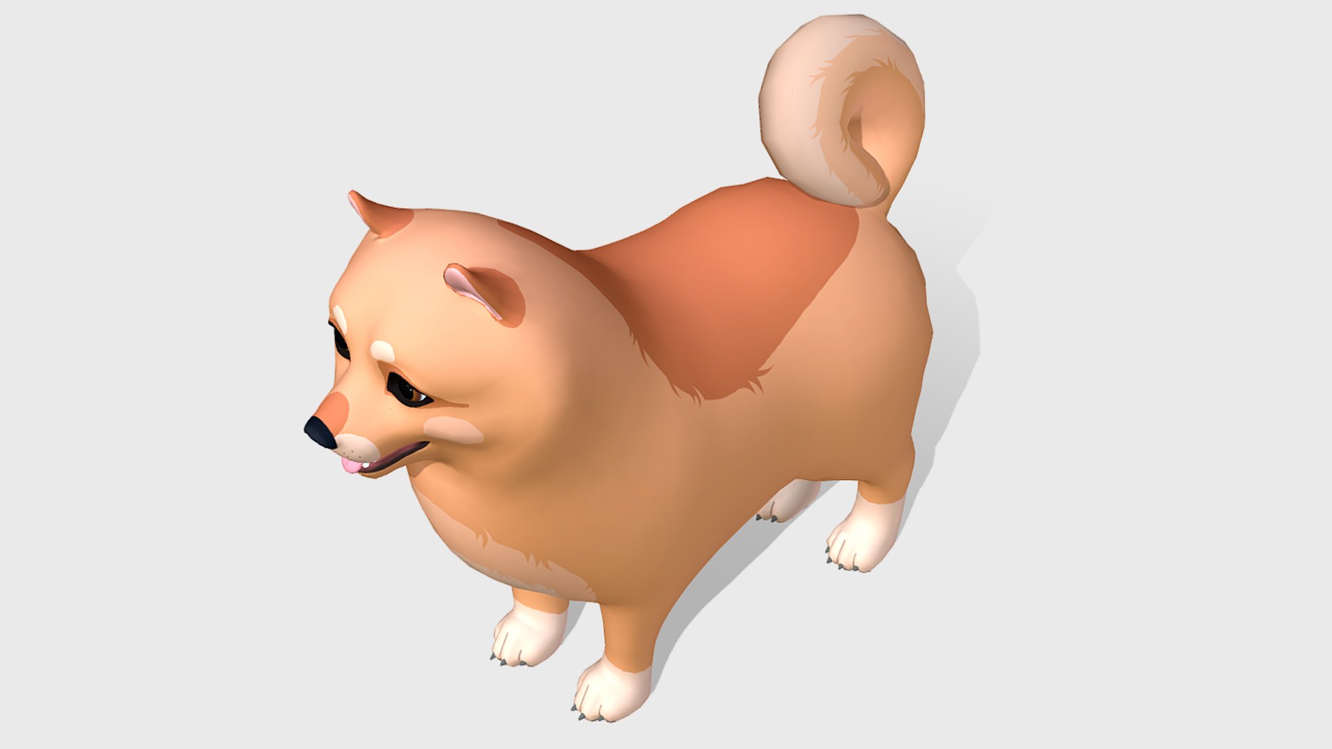 Cartoon Dog - Pomeranian Spitz Model - TurboSquid 2308012