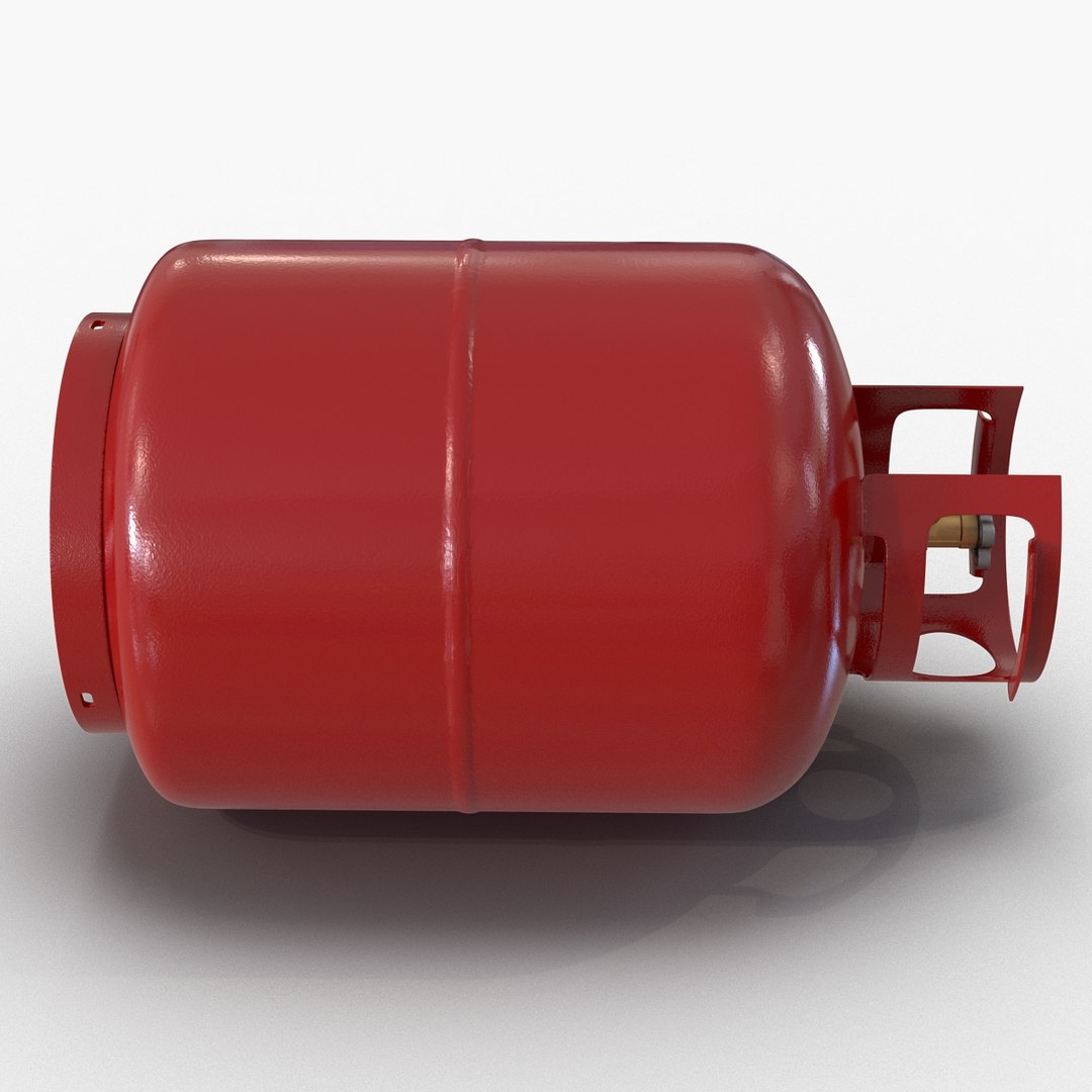 3d Model Gas Cylinder Red