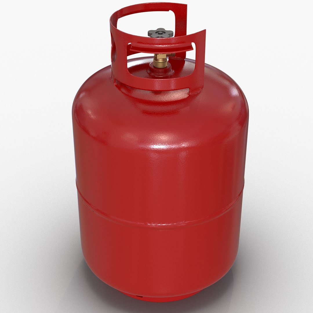 3d Model Gas Cylinder Red