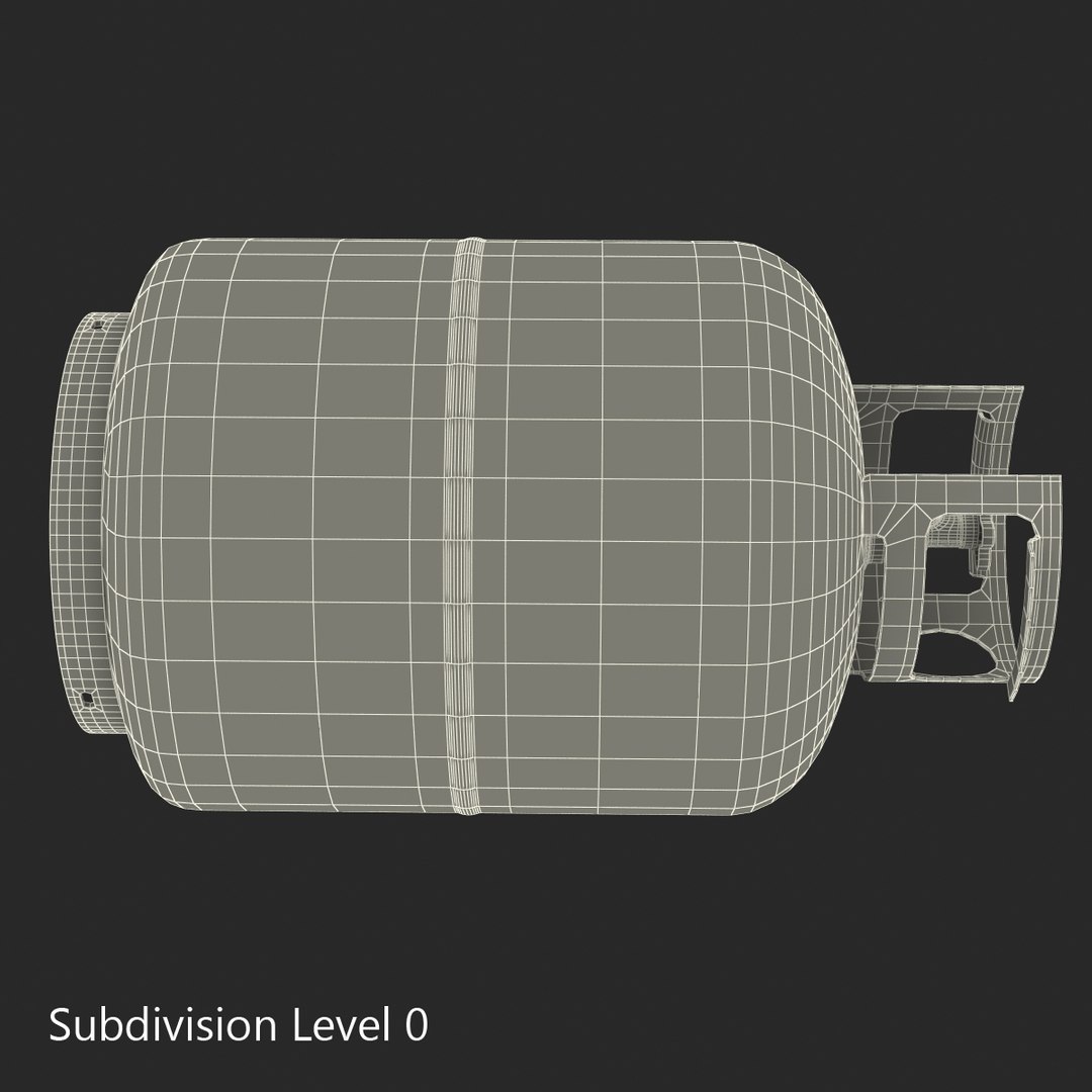 3d Model Gas Cylinder Red