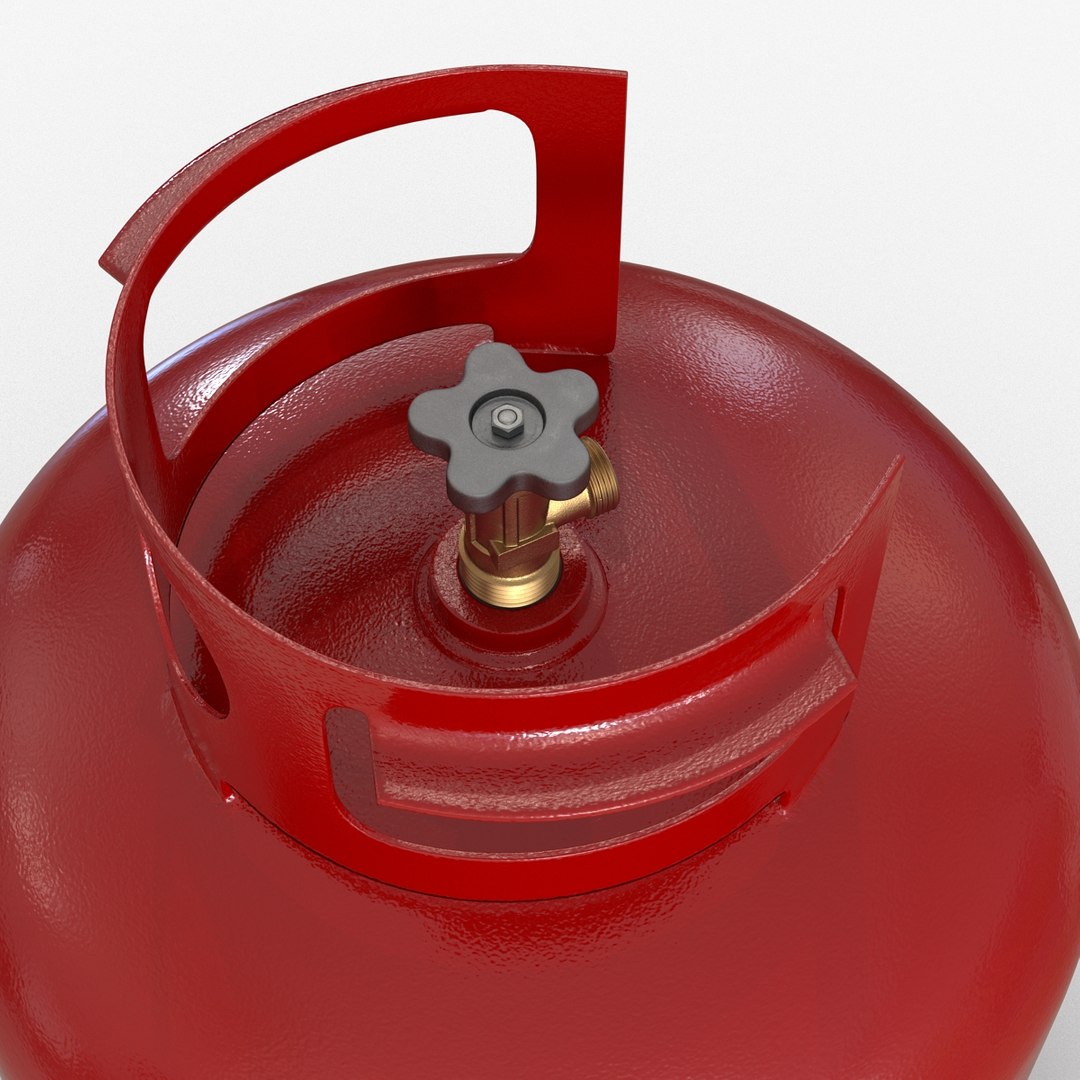 3d Model Gas Cylinder Red