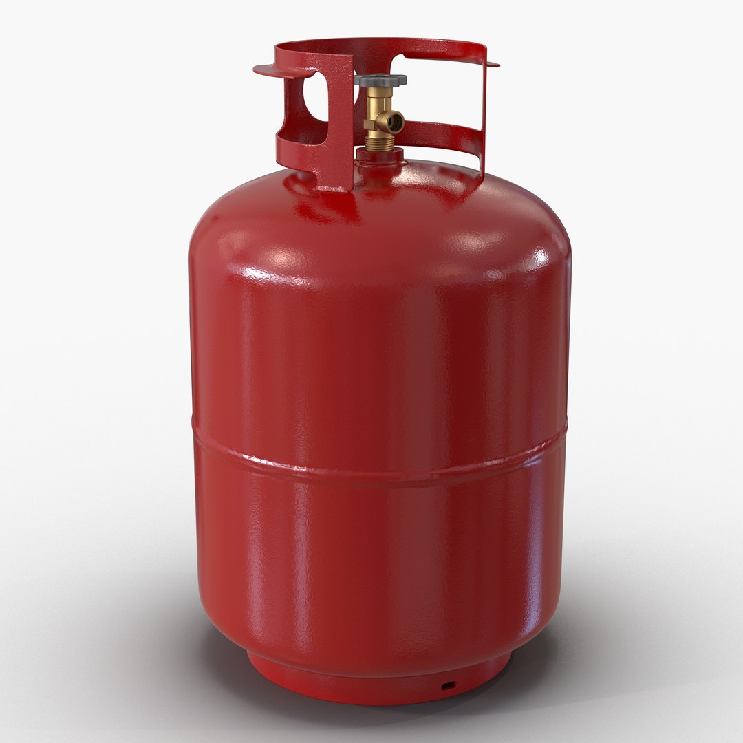 3d Model Gas Cylinder Red