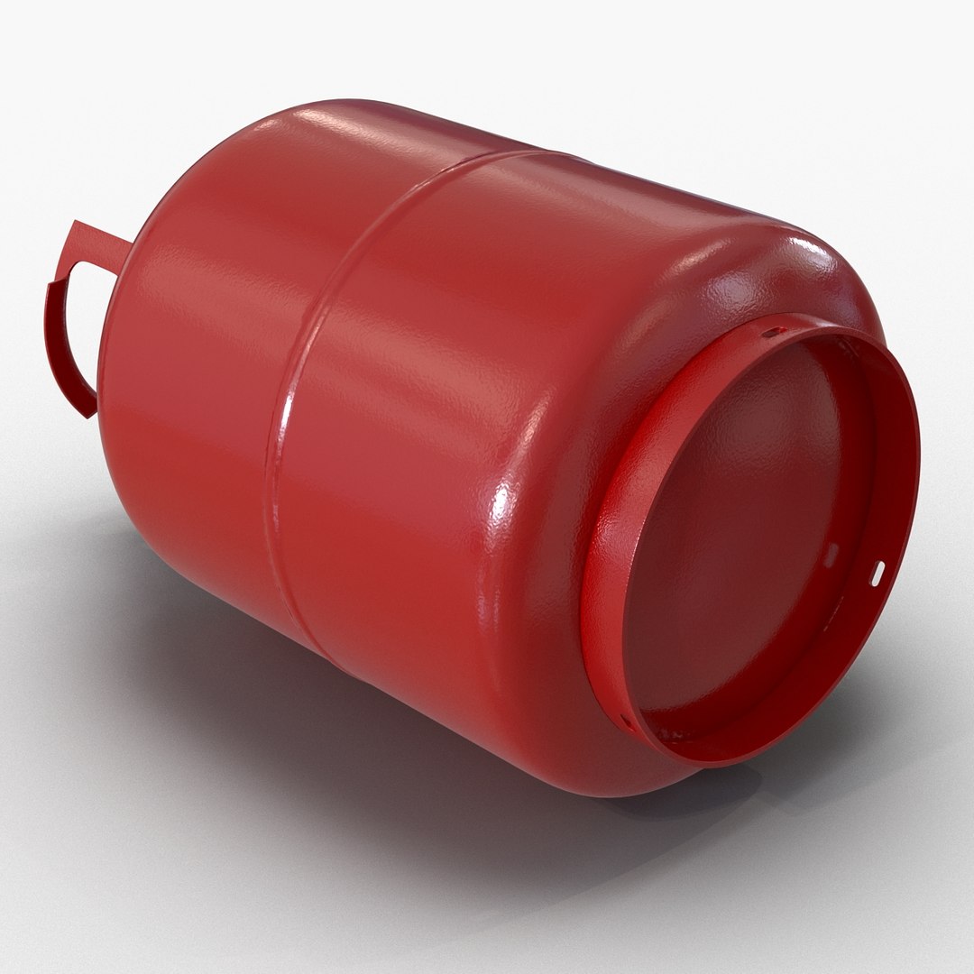 3d Model Gas Cylinder Red