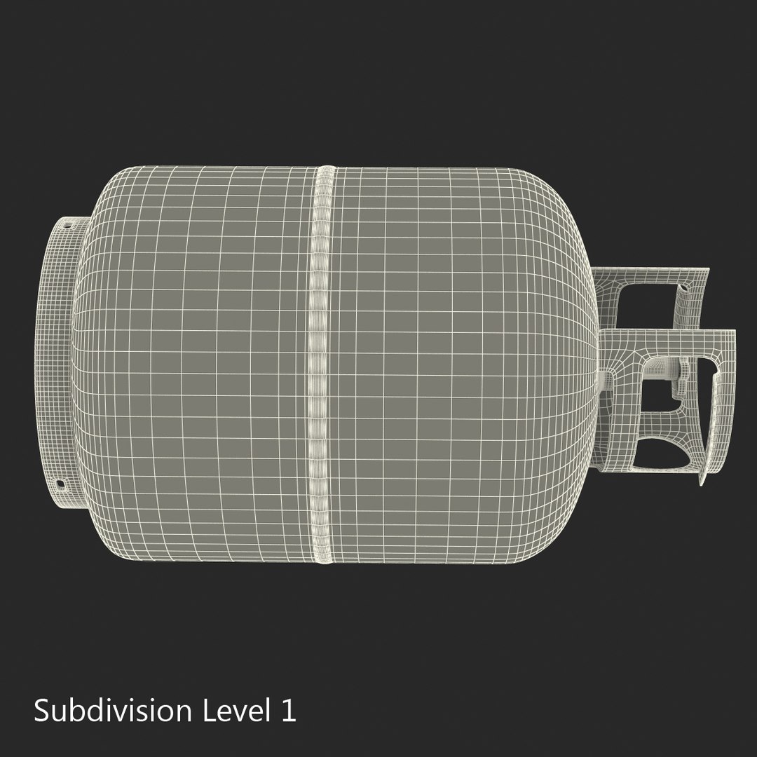 3d Model Gas Cylinder Red