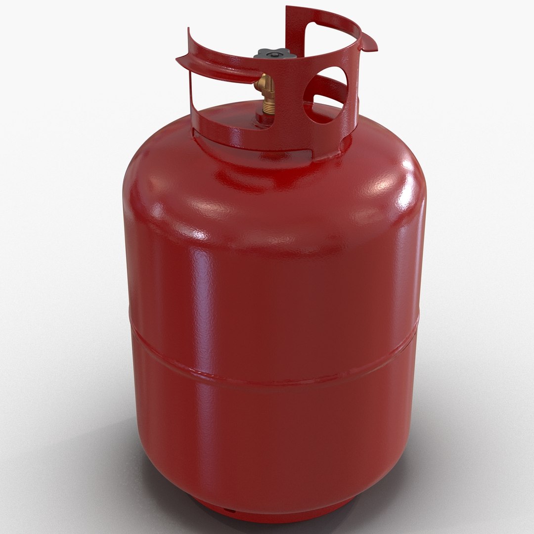 3d Model Gas Cylinder Red