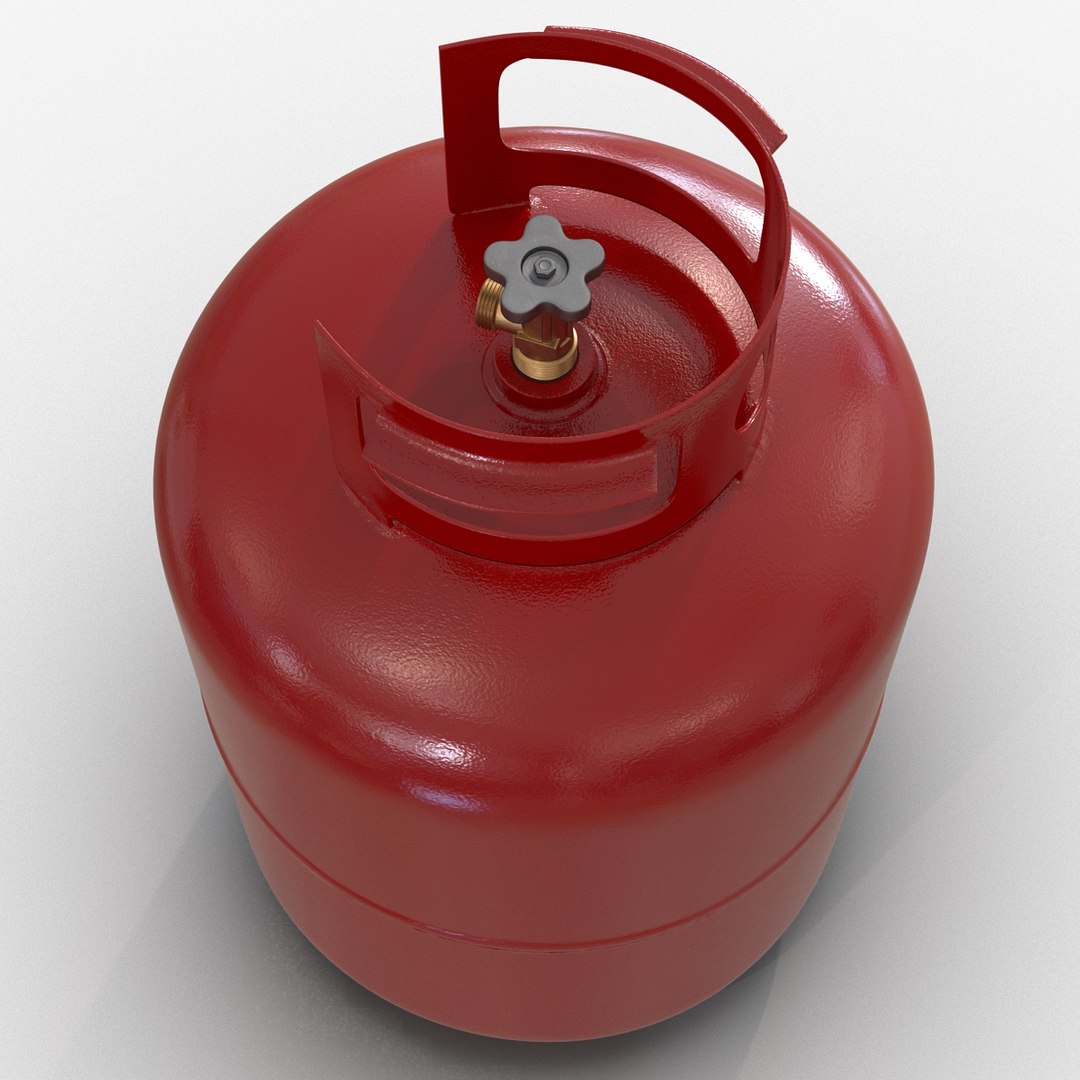 3d Model Gas Cylinder Red