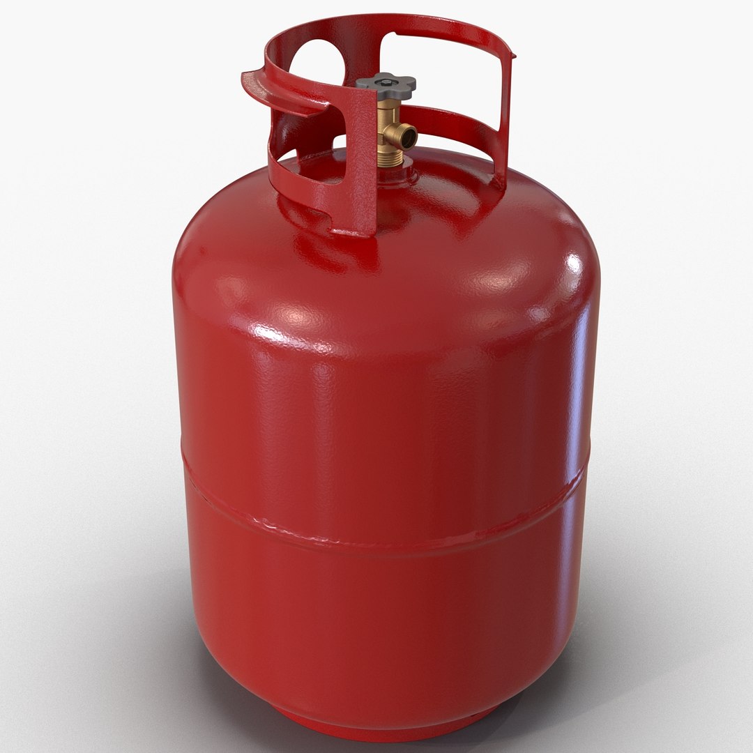 3d Model Gas Cylinder Red