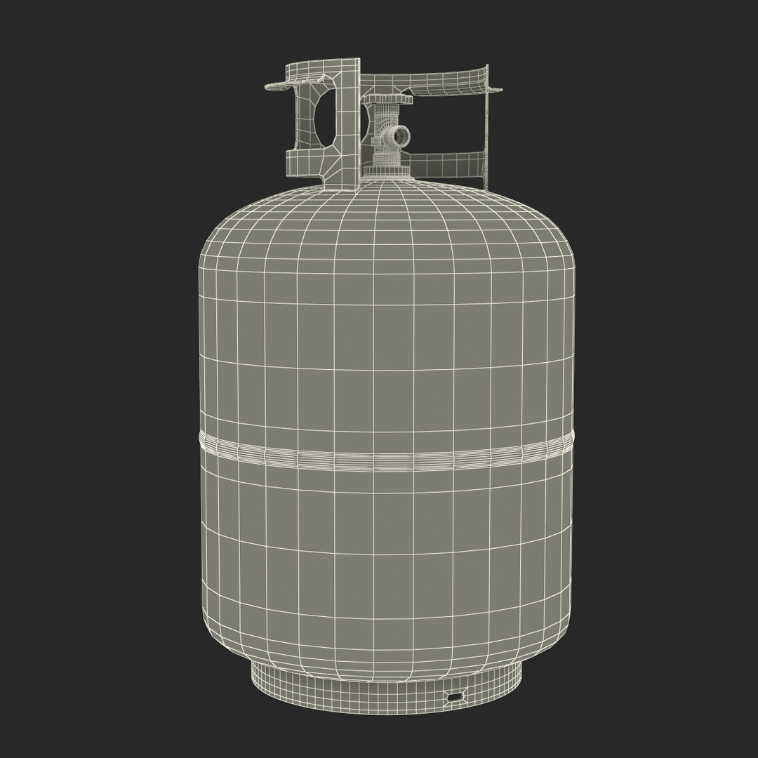 3d Model Gas Cylinder Red