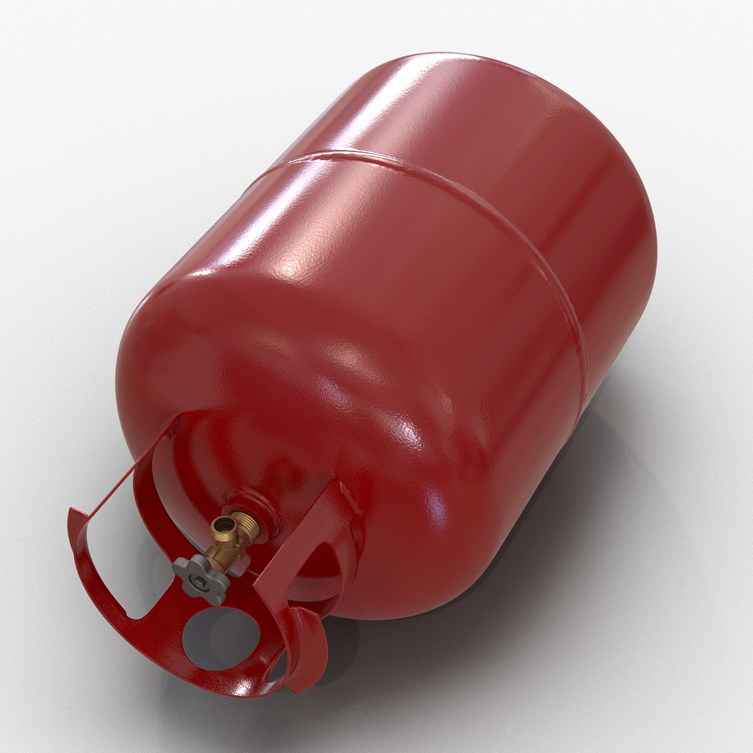3d model gas cylinder red
