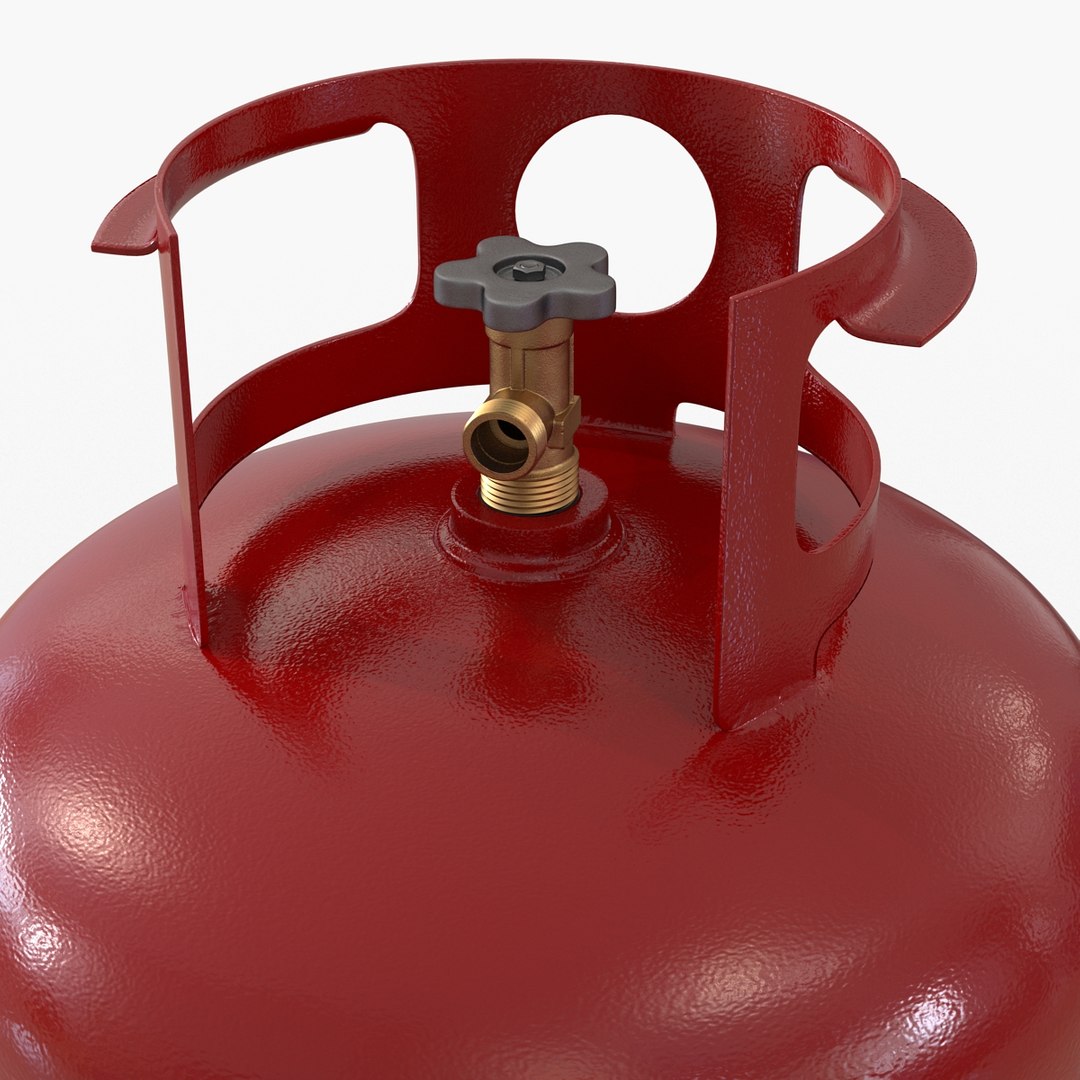 3d Model Gas Cylinder Red