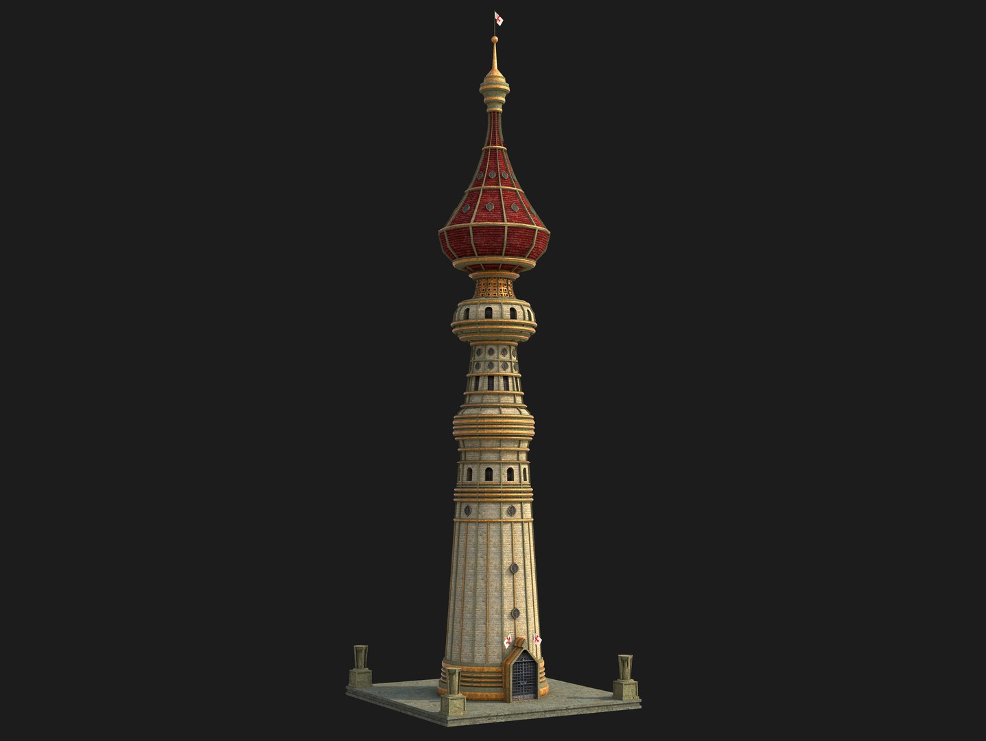 Fantasy Ancient Tower 3D - TurboSquid 1990534