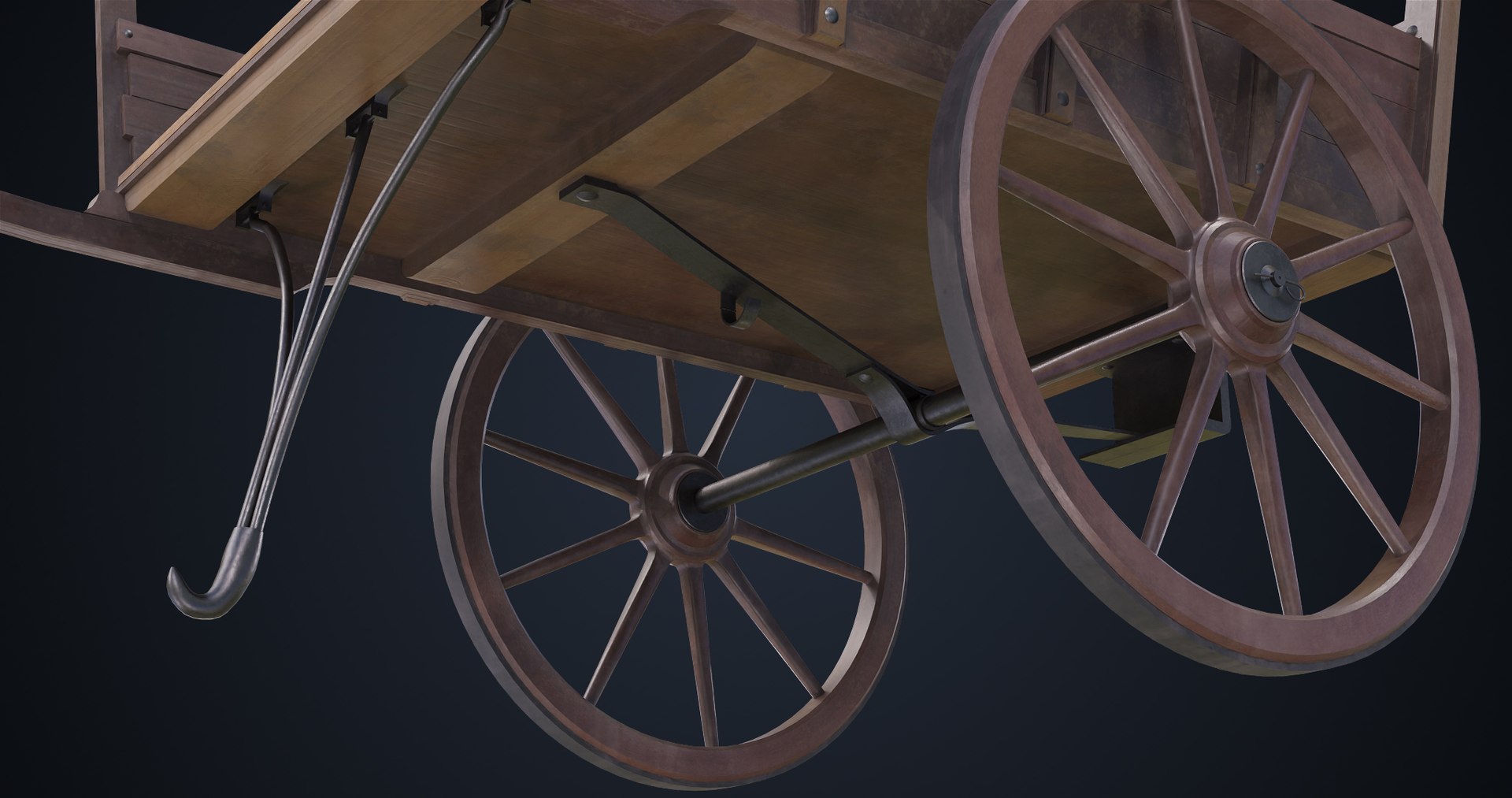 3D Red Wooden Cart11 All PBR Unity UE Textures Included - TurboSquid ...
