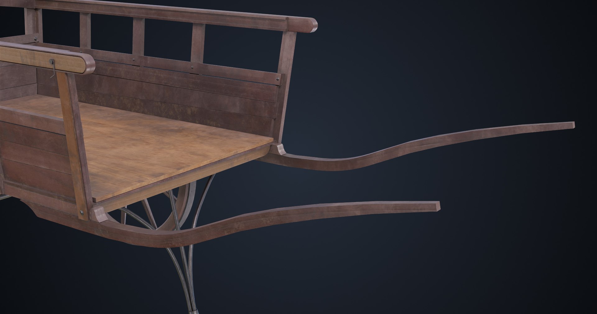 3D Red Wooden Cart11 All PBR Unity UE Textures Included - TurboSquid ...
