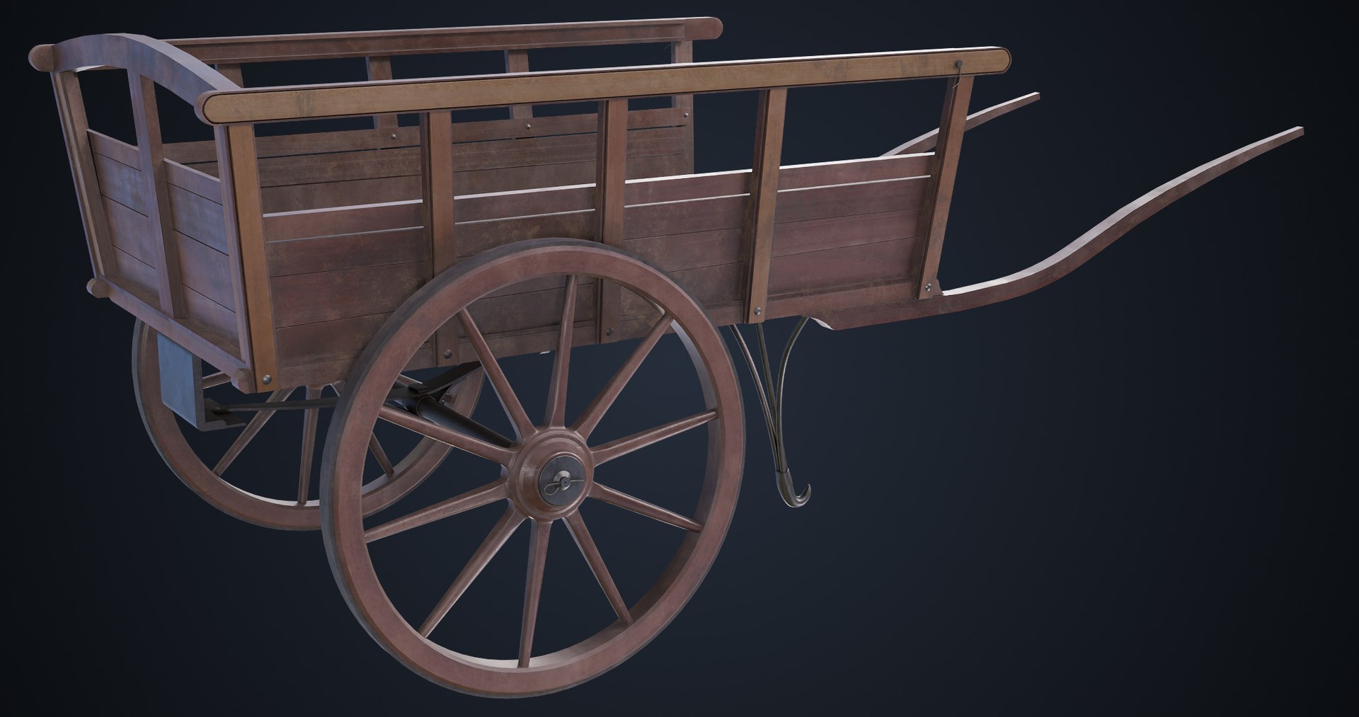 3D Red Wooden Cart11 All PBR Unity UE Textures Included - TurboSquid ...