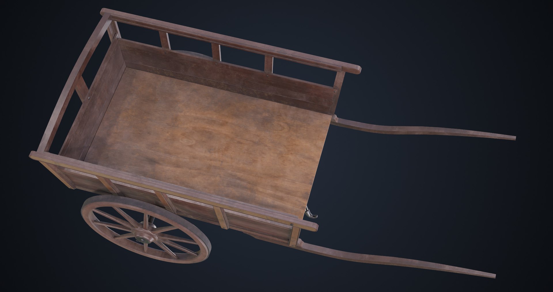 3D Red Wooden Cart11 All PBR Unity UE Textures Included - TurboSquid ...