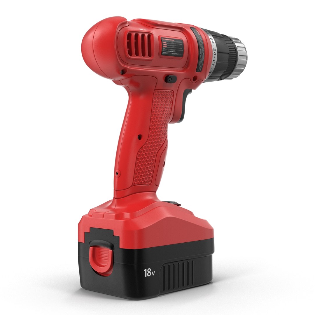 3d cordless drill modeled model