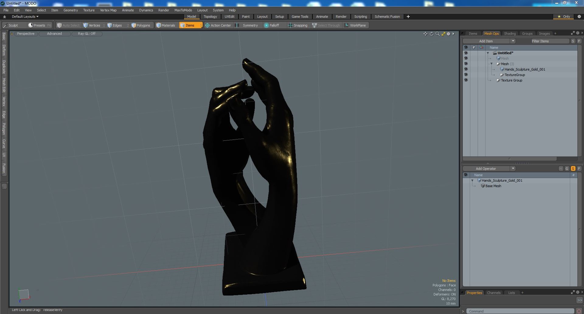 3D Hands Sculpture Gold - TurboSquid 1944883