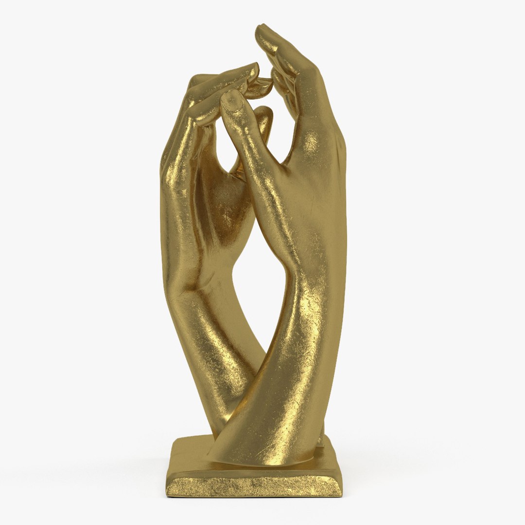 3D Hands Sculpture Gold - TurboSquid 1944883