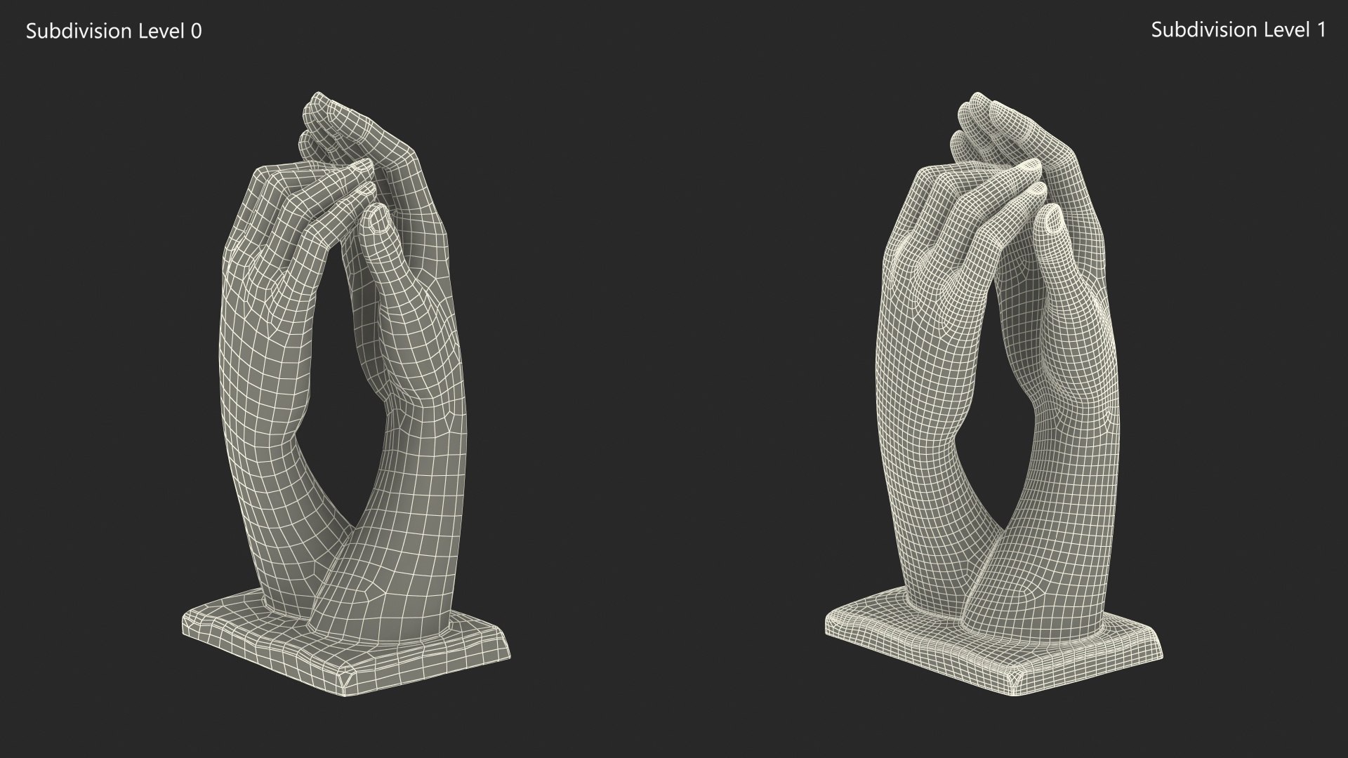 3D Hands Sculpture Gold - TurboSquid 1944883