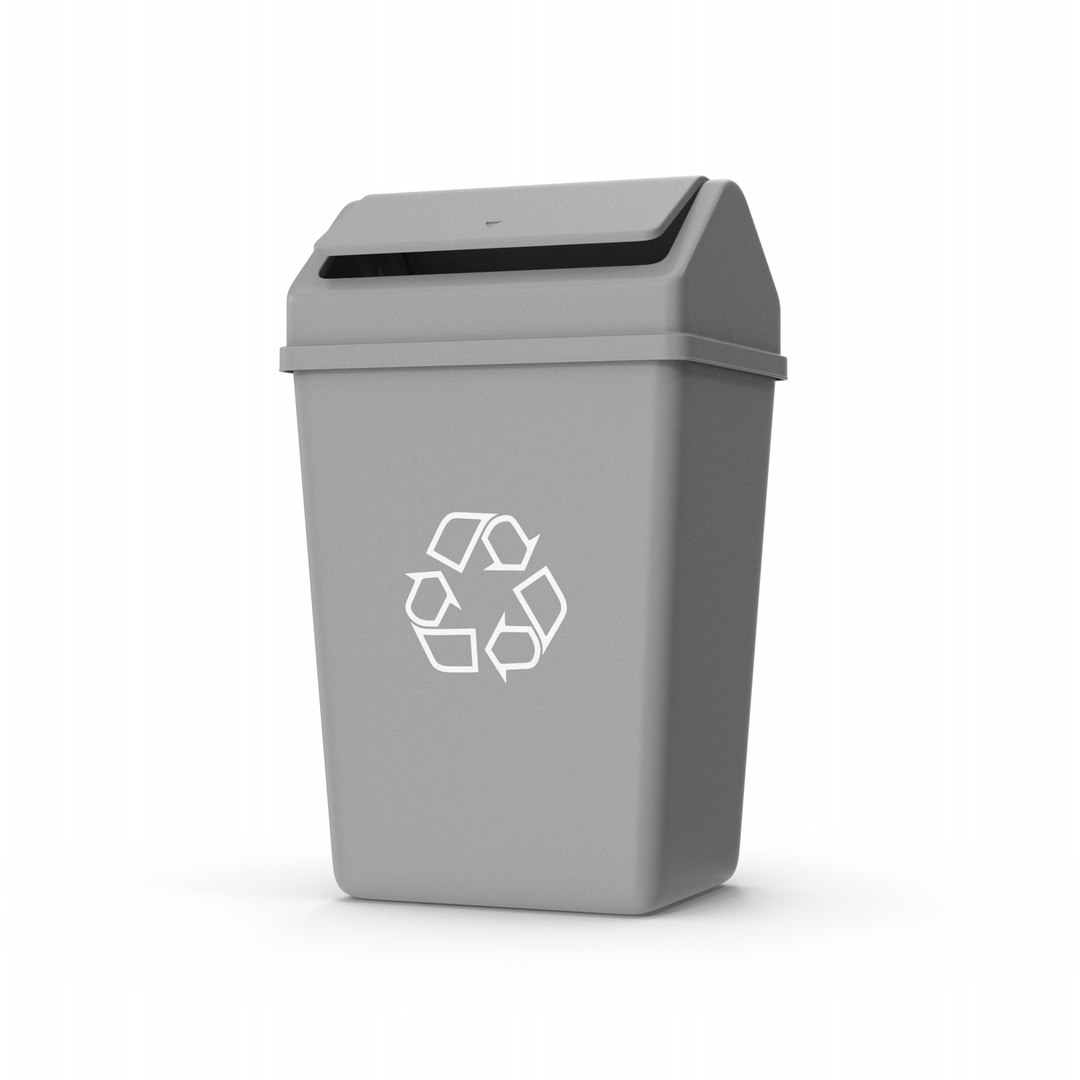 Grey Trash Can 3D Model - TurboSquid 2170962