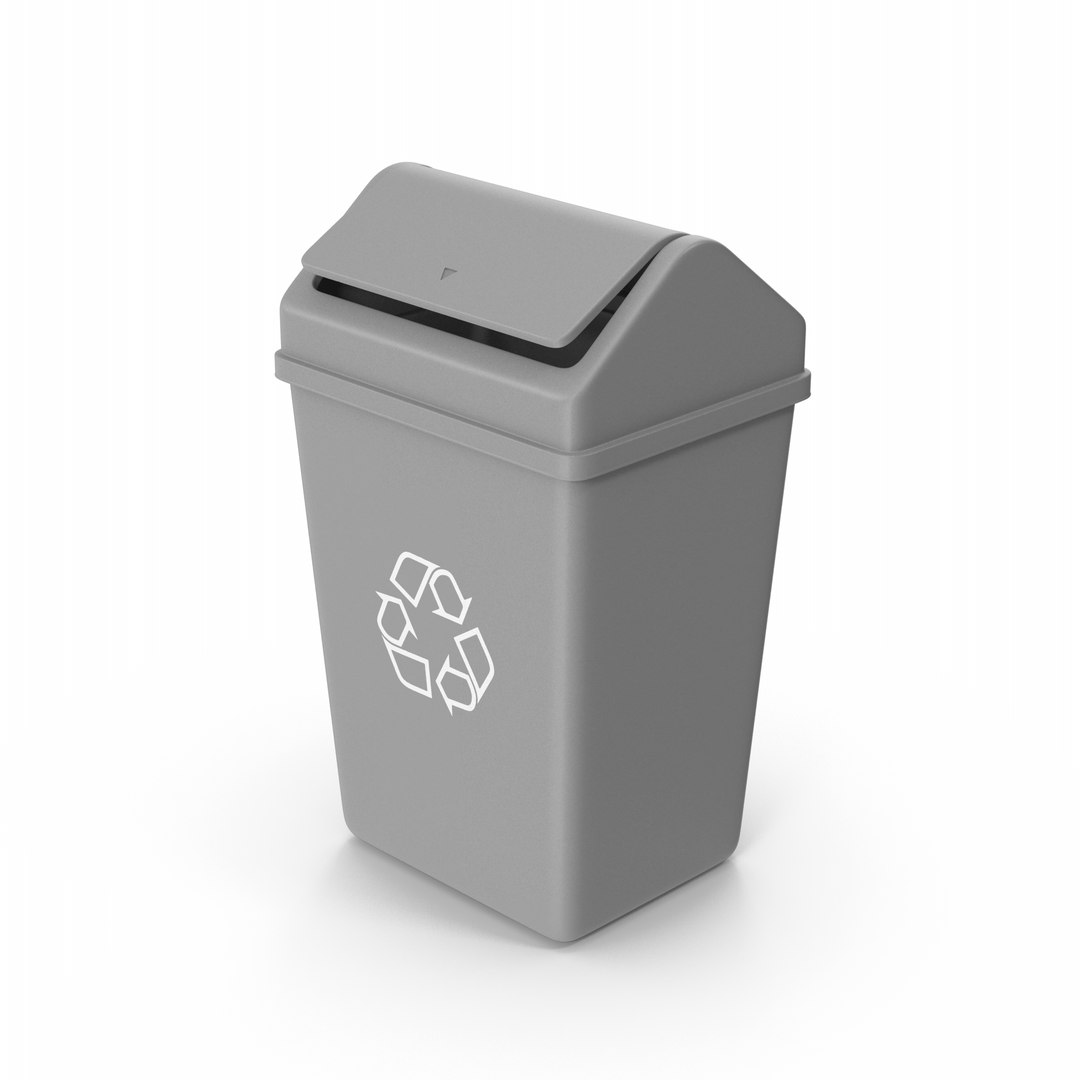 Grey Trash Can 3D Model - TurboSquid 2170962