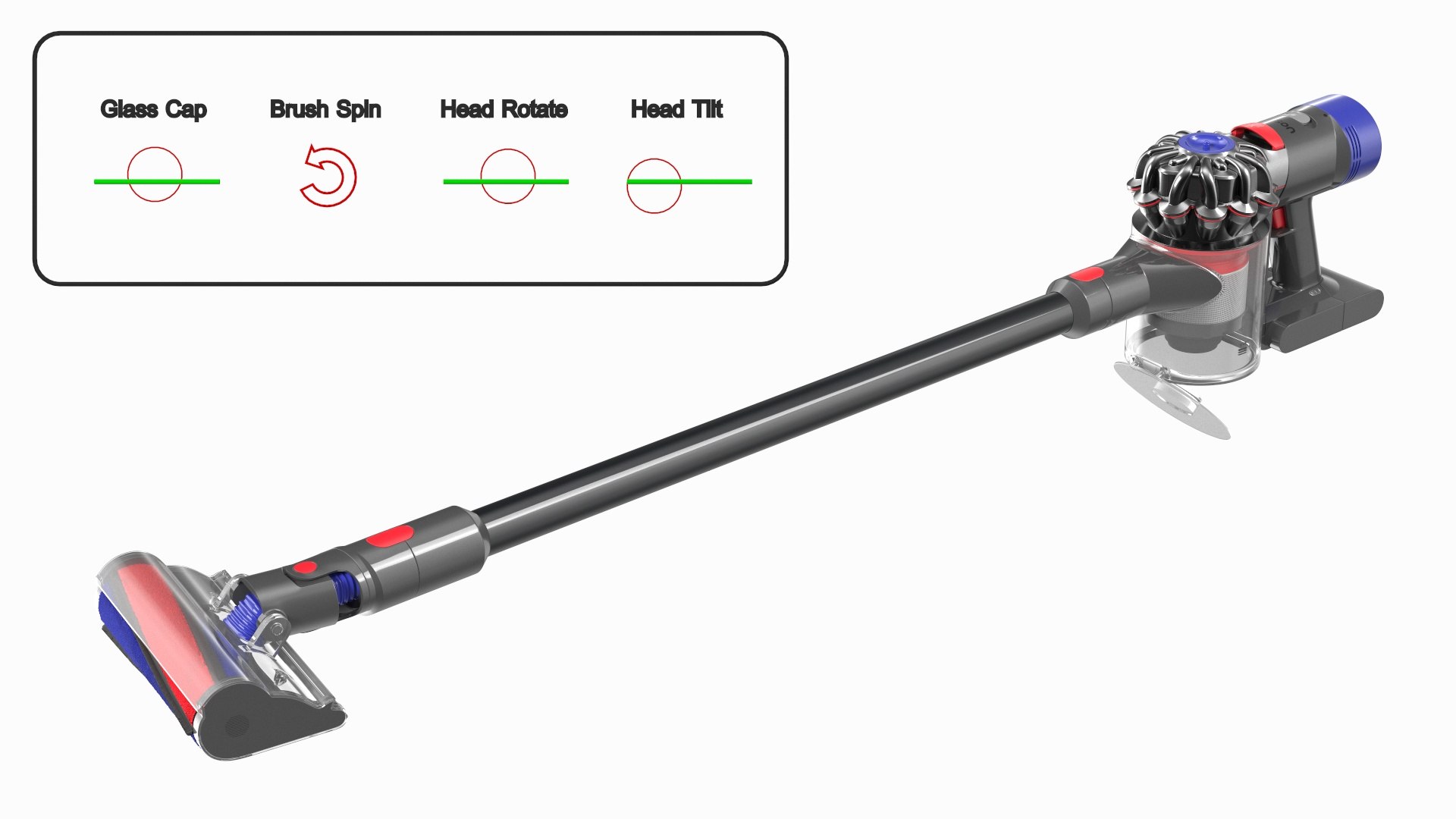 3D Dyson V8 Cordless Vacuum Rigged Model - TurboSquid 2306800