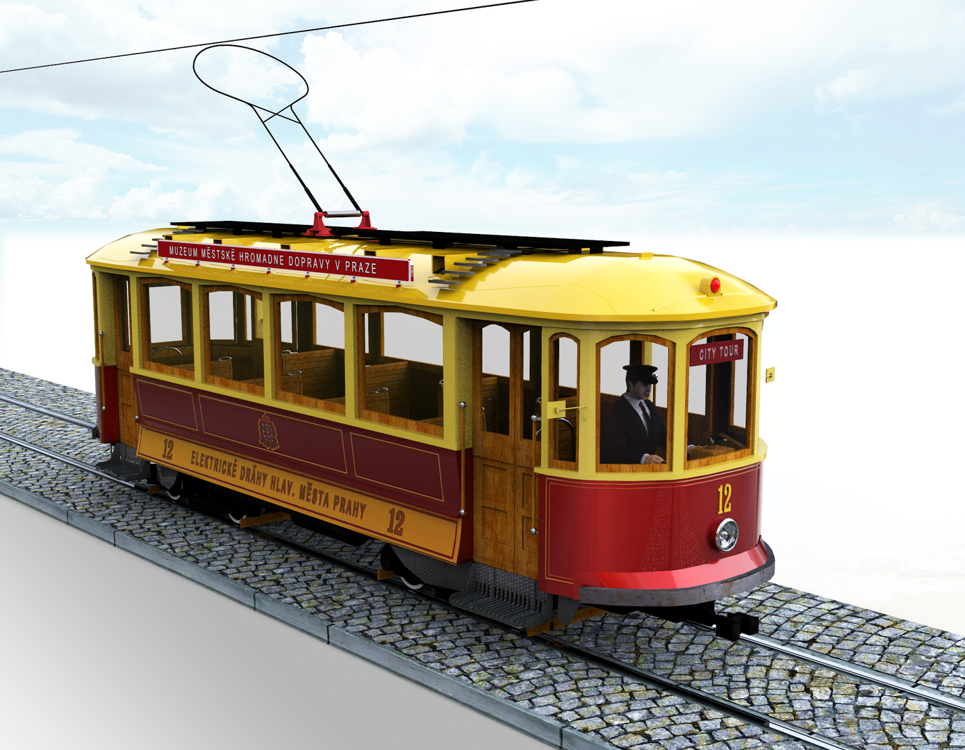 3D model tramway retro tram - TurboSquid 1673517