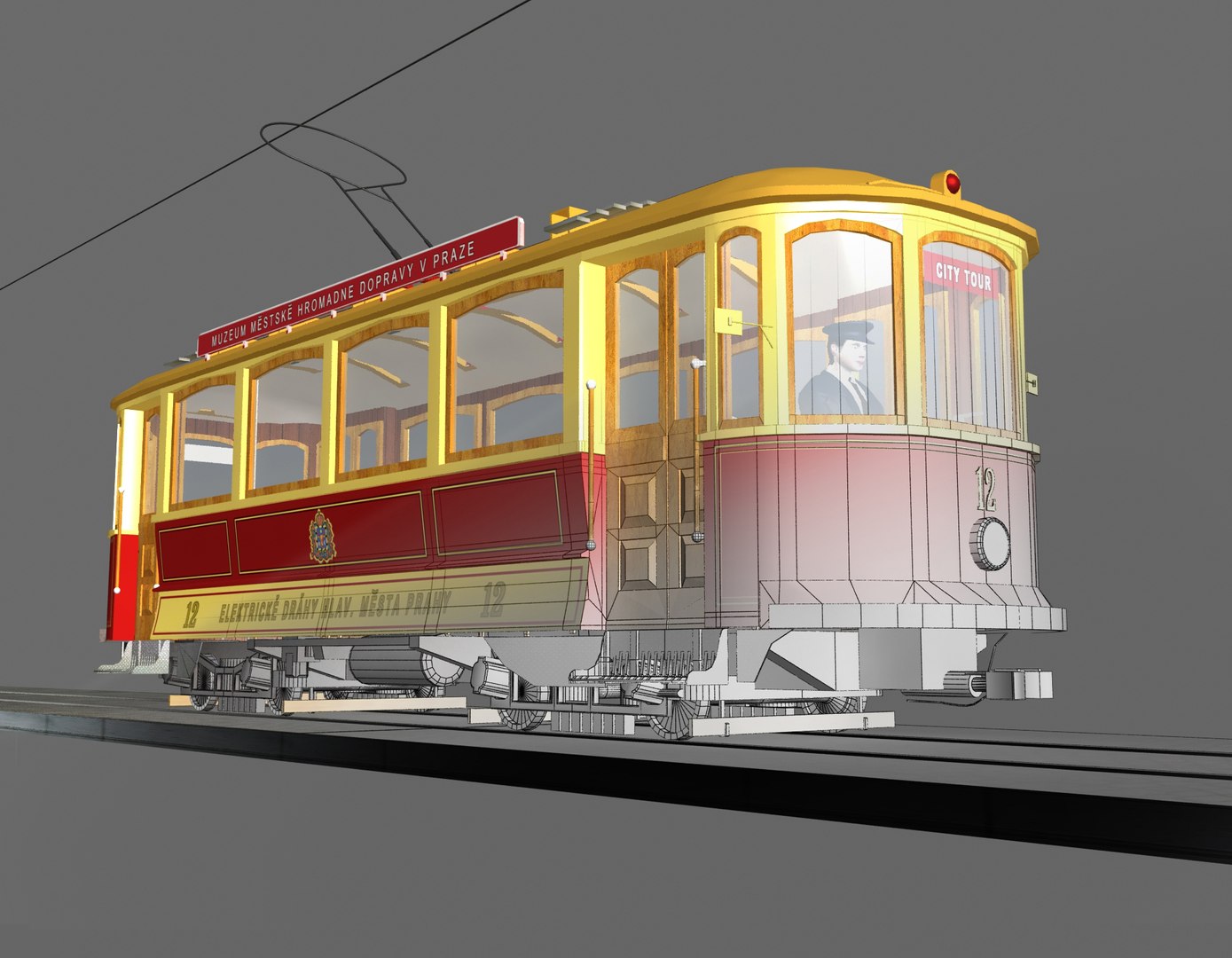 3D Model Tramway Retro Tram - TurboSquid 1673517
