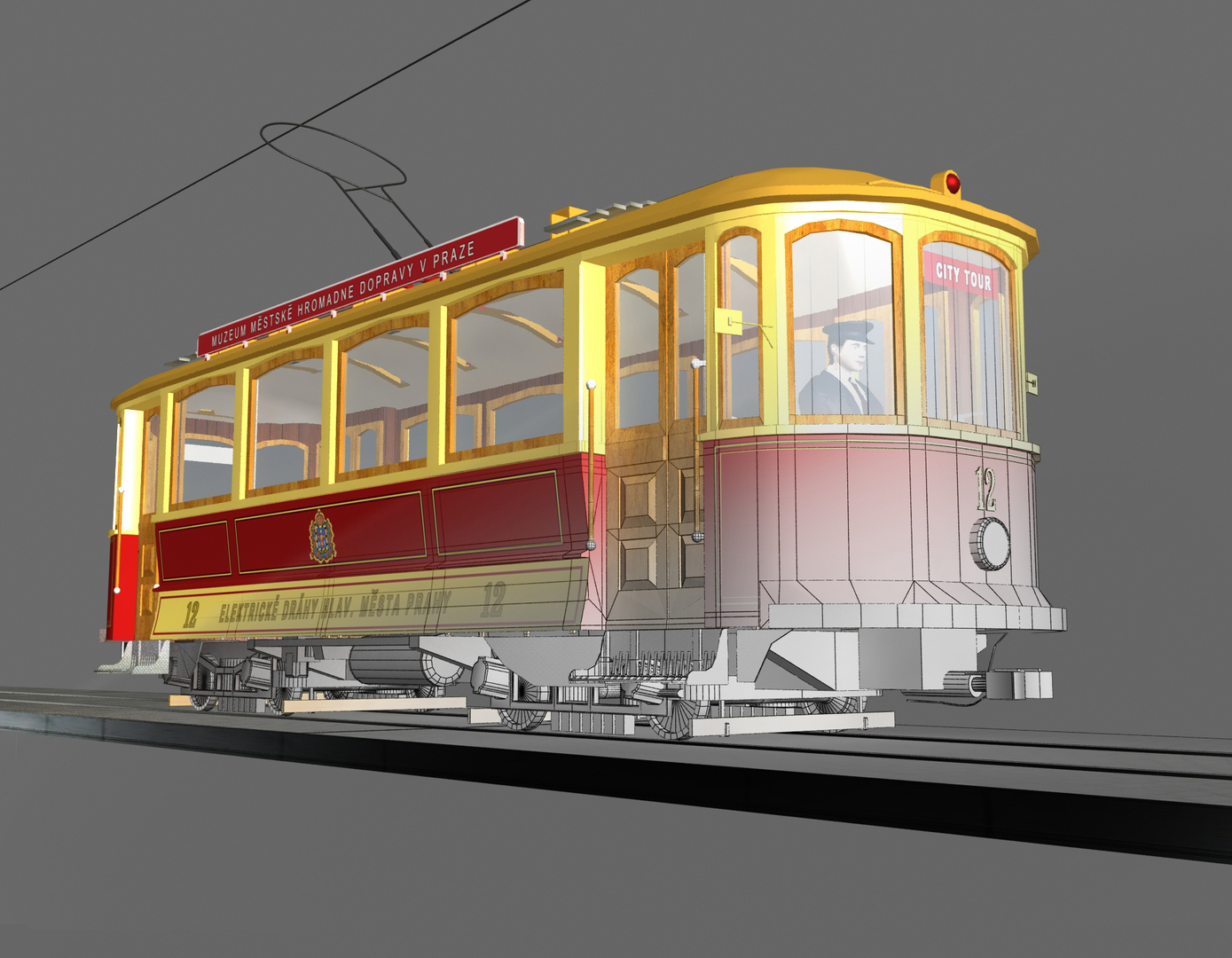3D model tramway retro tram - TurboSquid 1673517