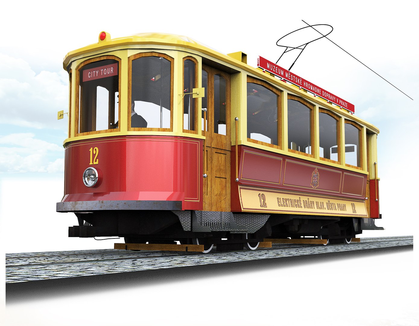 3D Model Tramway Retro Tram - TurboSquid 1673517