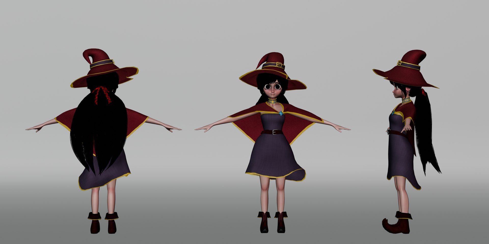 Stylized Cartoon Witch - 3D Model Model - TurboSquid 2299097