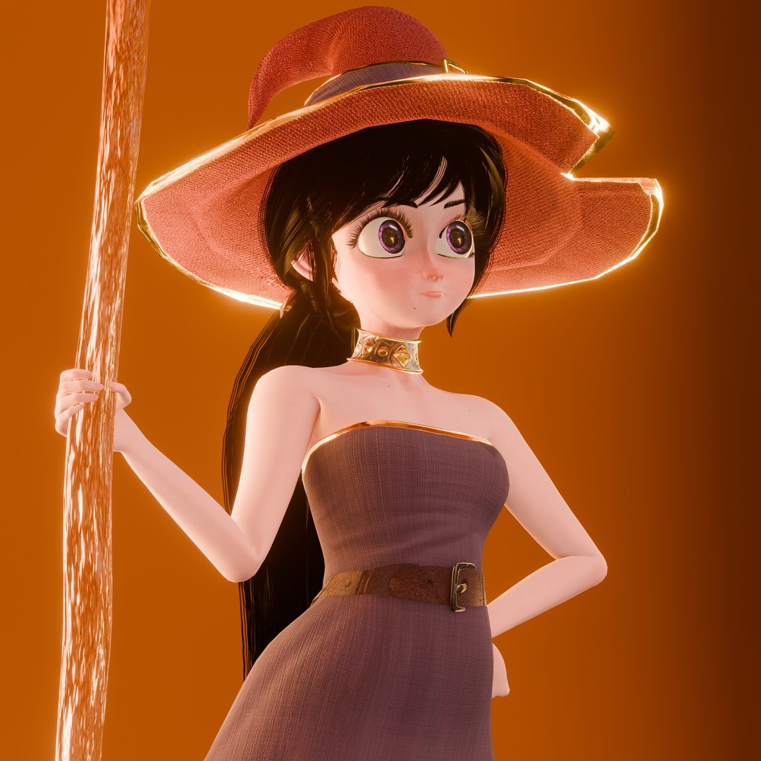 Stylized Cartoon Witch - 3D Model Model - TurboSquid 2299097