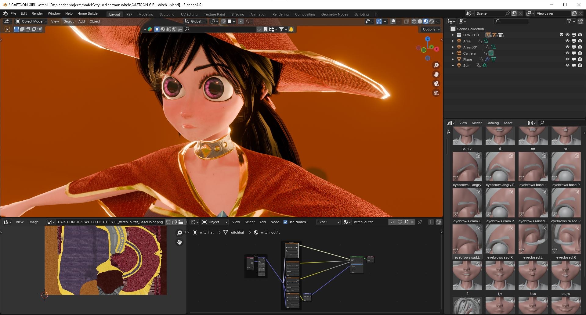 Stylized Cartoon Witch - 3D Model Model - TurboSquid 2299097