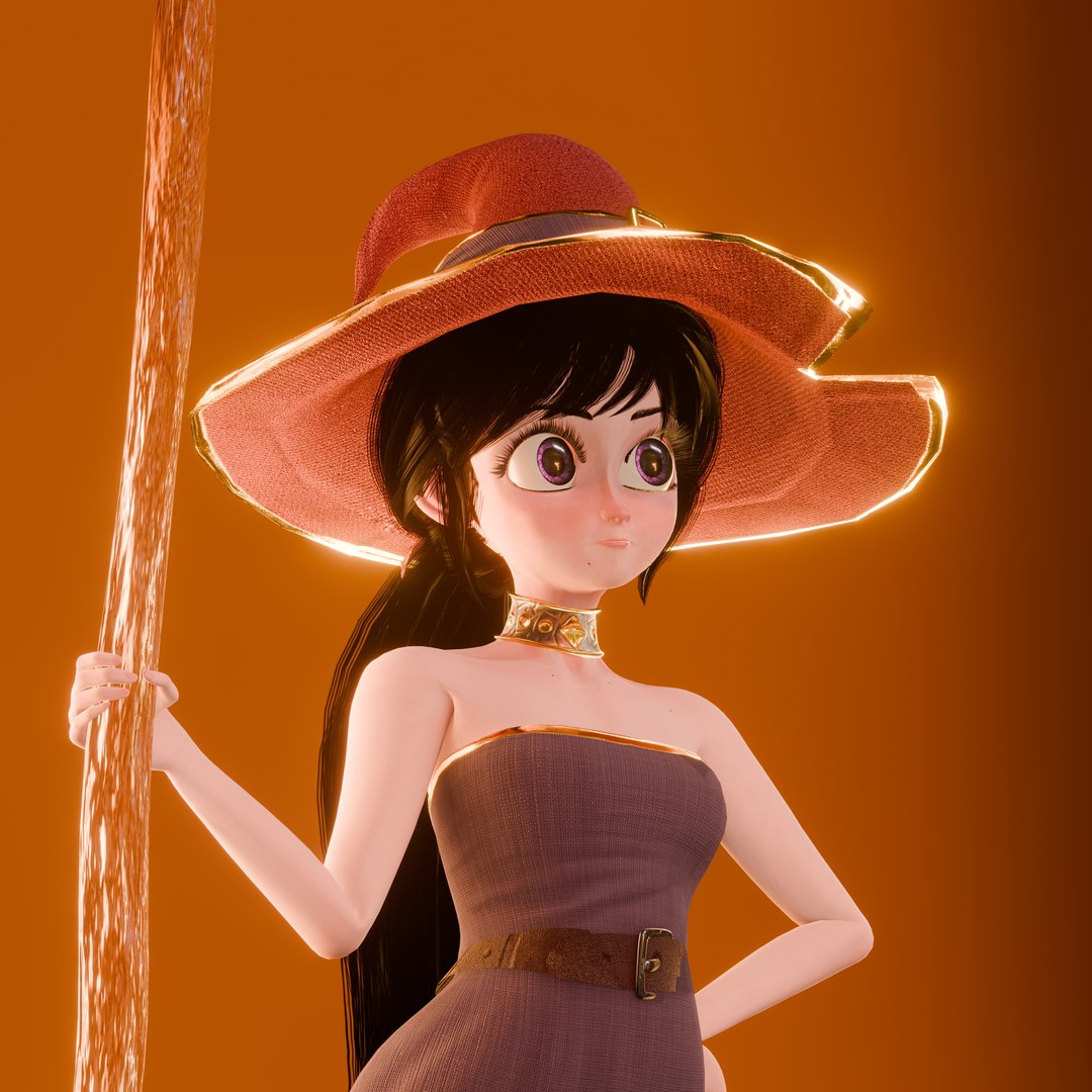 Stylized Cartoon Witch - 3D Model Model - TurboSquid 2299097