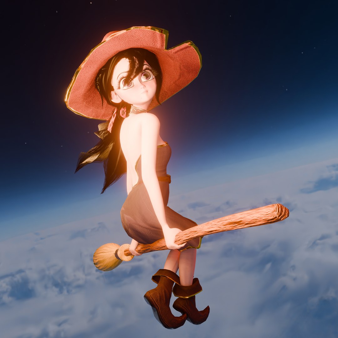 Stylized Cartoon Witch - 3D Model Model - TurboSquid 2299097
